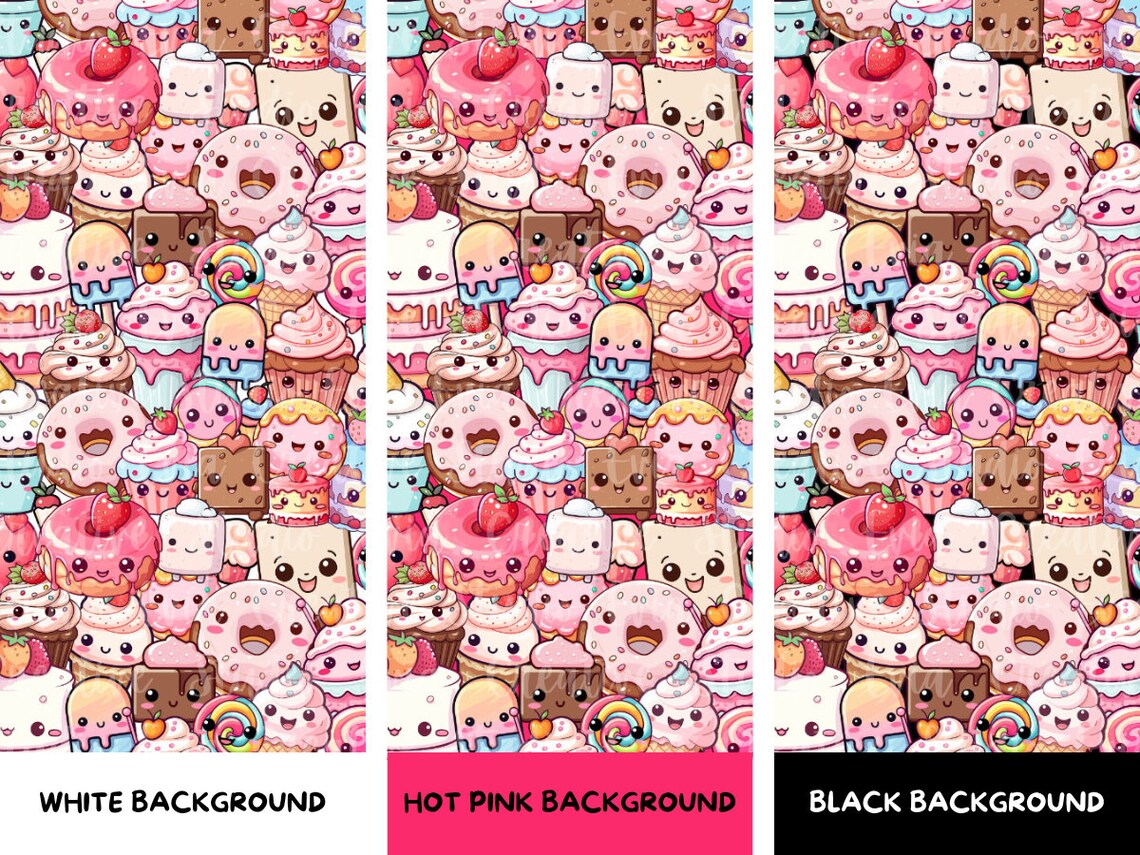 Kawaii Sweet Food Patterns 40 Cute Seamless Digital Patterns Digital ...