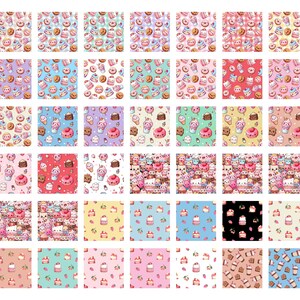 Kawaii Sweet Food Patterns | 40 Cute Seamless Digital Patterns ...