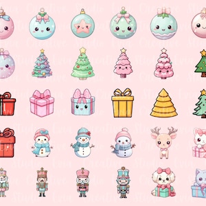 Kawaii Christmas Clipart | 60 Cute Christmas Graphics | Winter ...