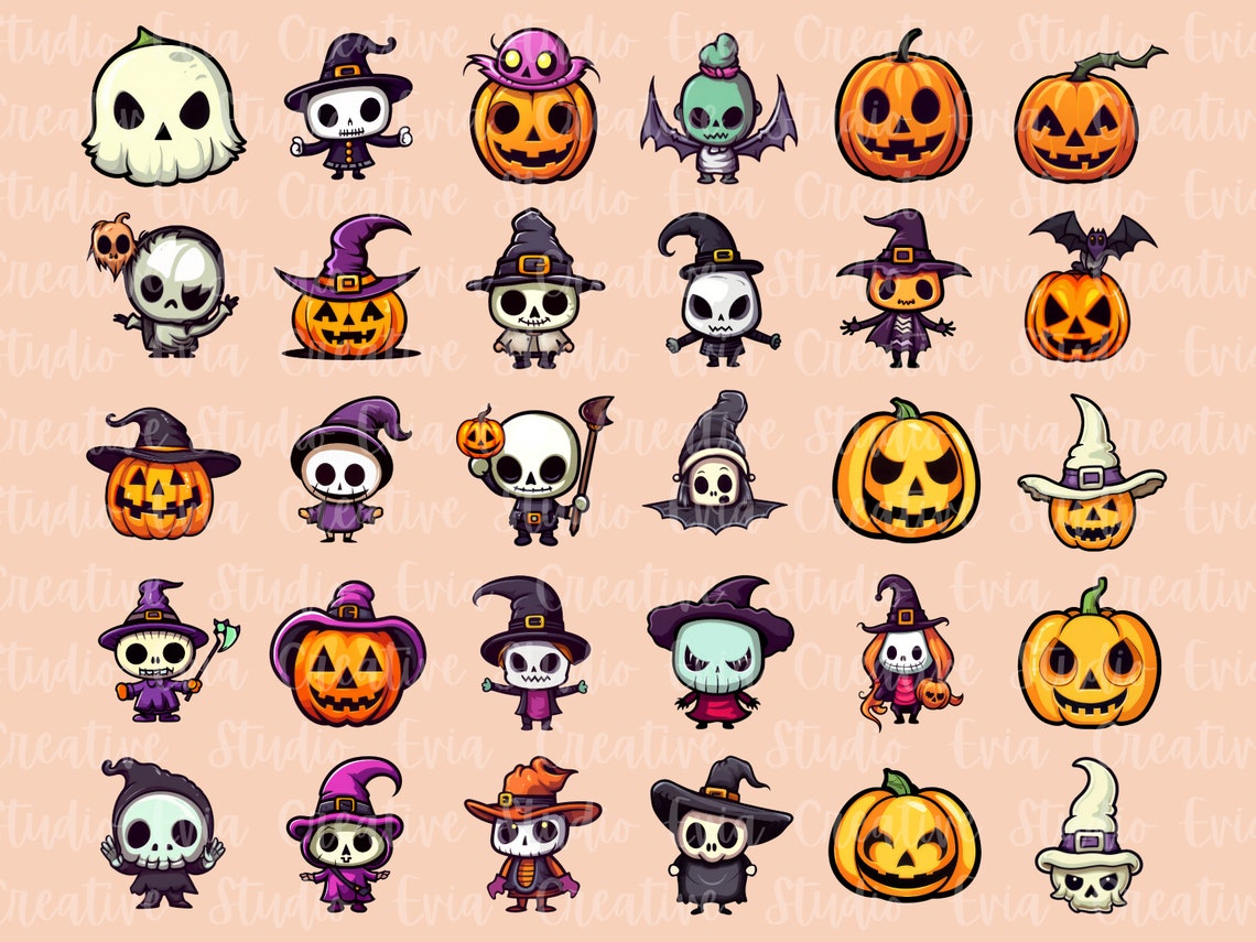 Halloween Characters 60 Cute Gothic Personality Creepy Pumpkin Horror ...