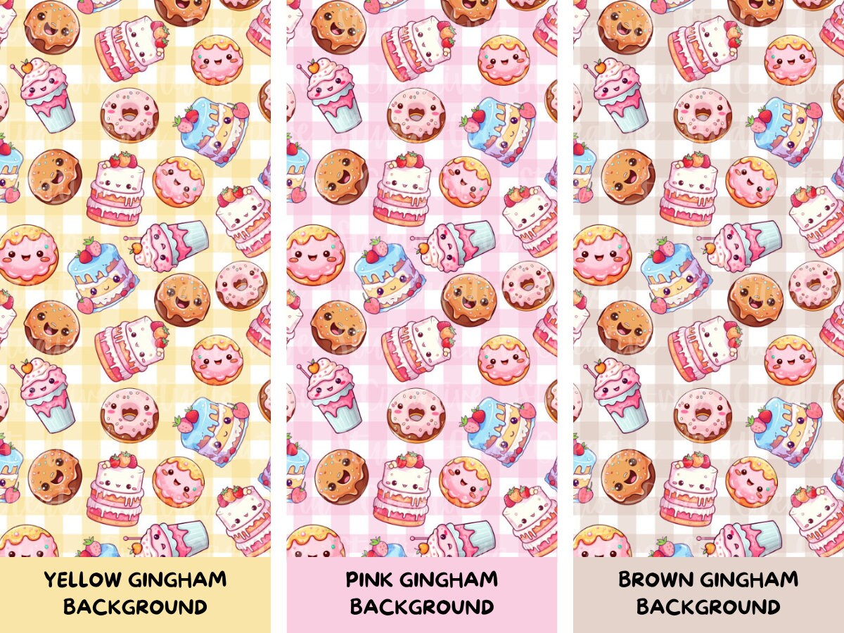 Kawaii Sweet Food Patterns 40 Cute Seamless Digital Patterns Digital ...