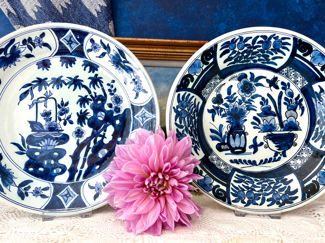 Antique Delft Wall Plates / Delft Blue Plates / Blue White Ceramics ...