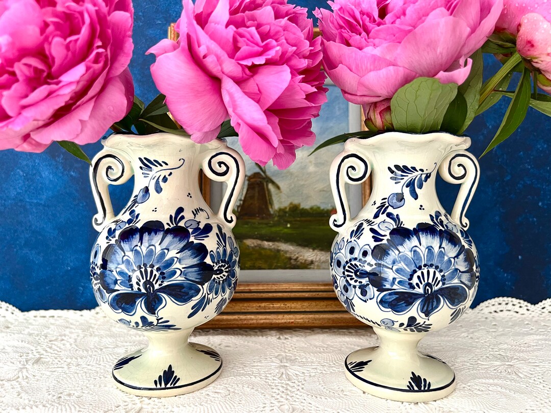 Delft Vases, Hand Painted, Blue White Ceramic, Delft Pottery, Delft ...