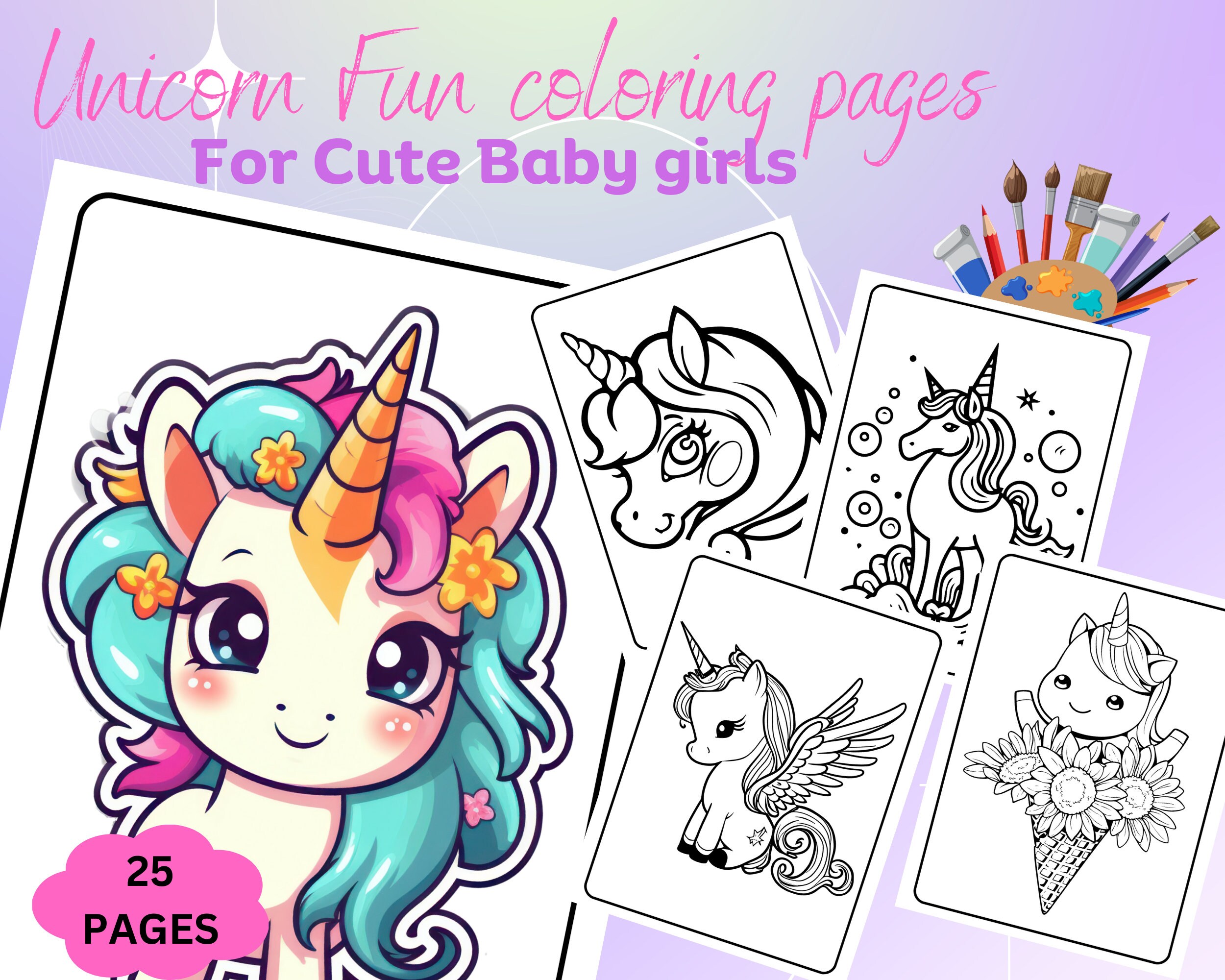 Cute UNICORN Coloring Pages for Kids , Unicorn Coloring Pages ...