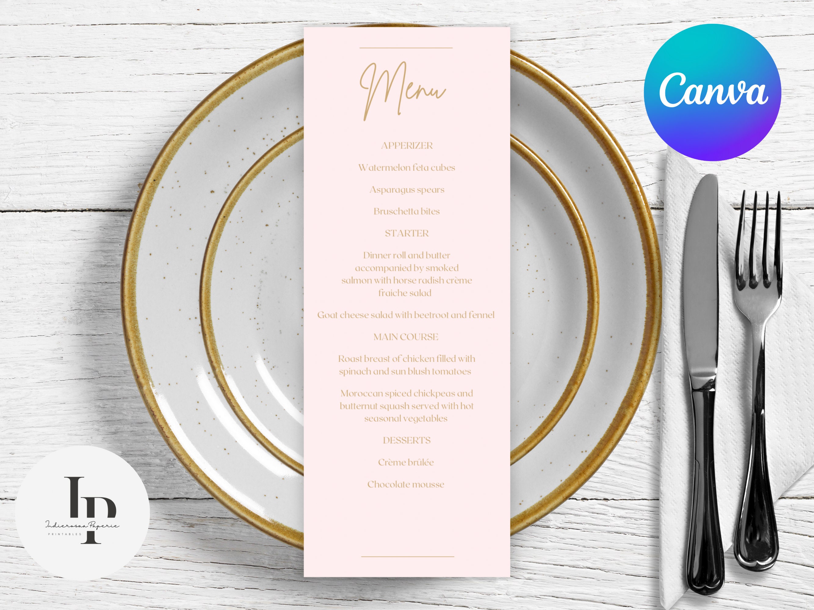Rehearsal Dinner Menu Template, Editable Template - Etsy