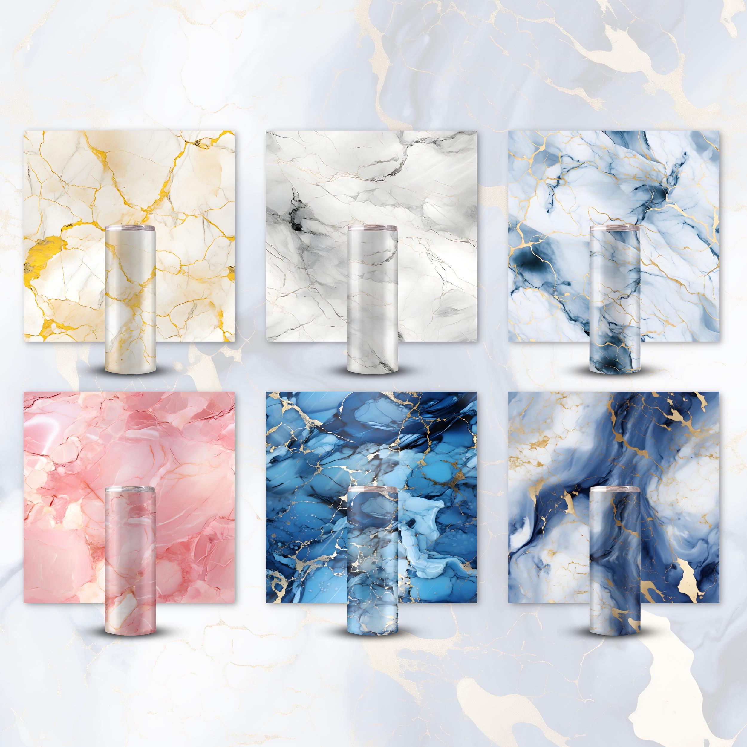 30 Seamless Gold Marble Tumbler Bundle, Marble Tumbler Custom, Marble ...