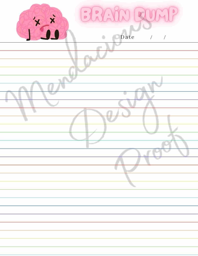 Rainbow Brain Dump Planner, Printable, PDF, for ADHD, Autism and ...