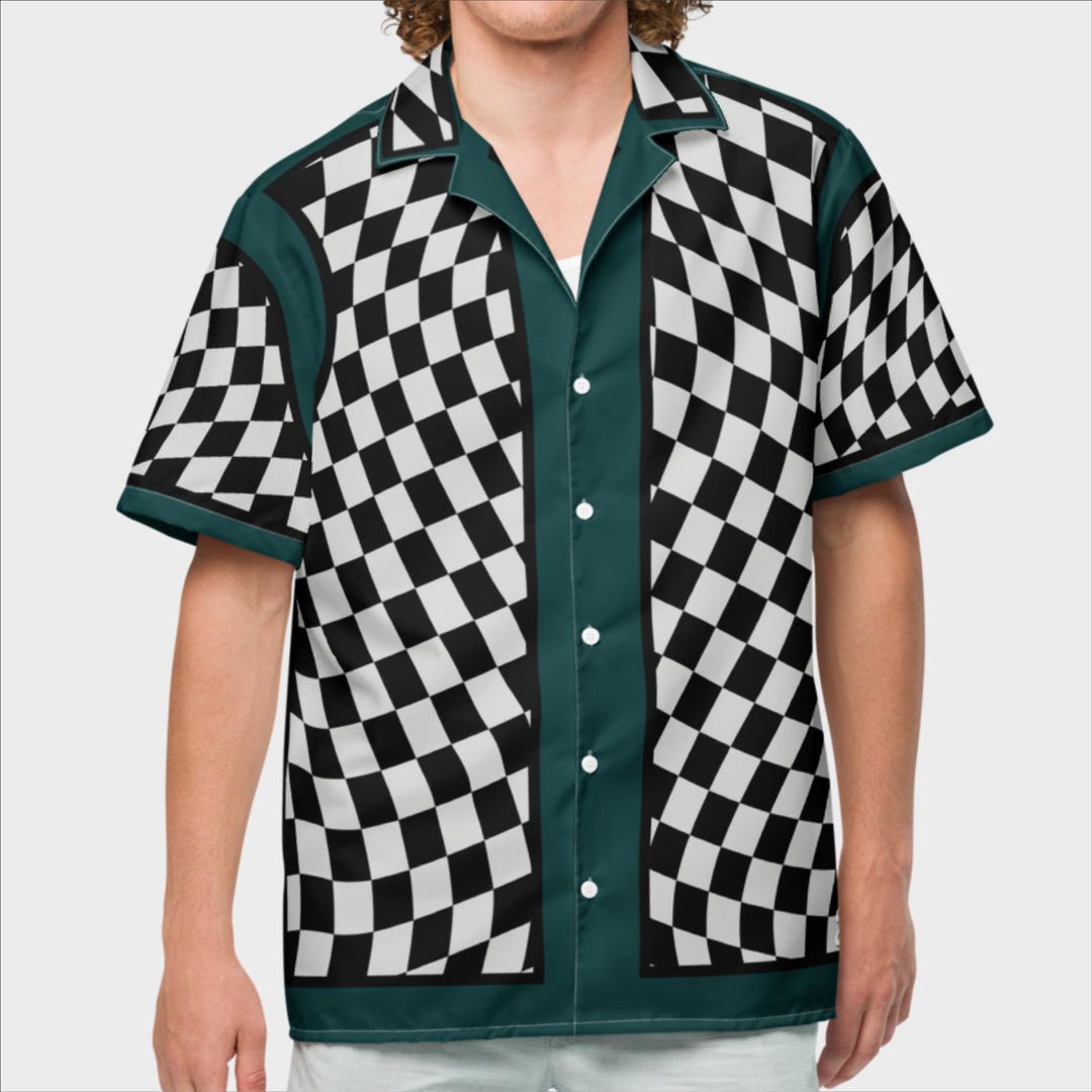 Checkerboard Shirt for Men Birthday Gift Hawaiian Shirt Short Sleeve ...