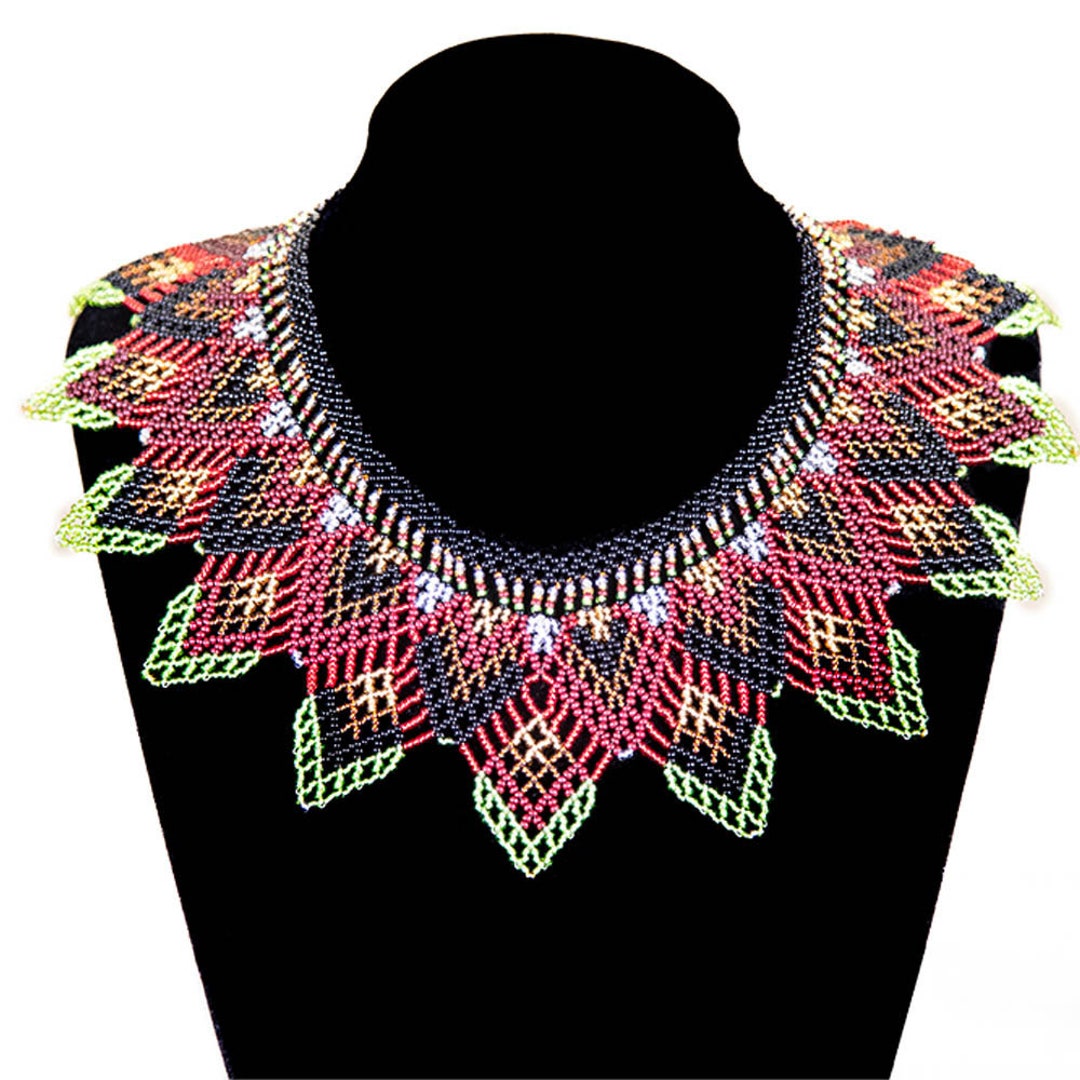 Traditional Indigenous Bead Work Weaved Necklace - Etsy