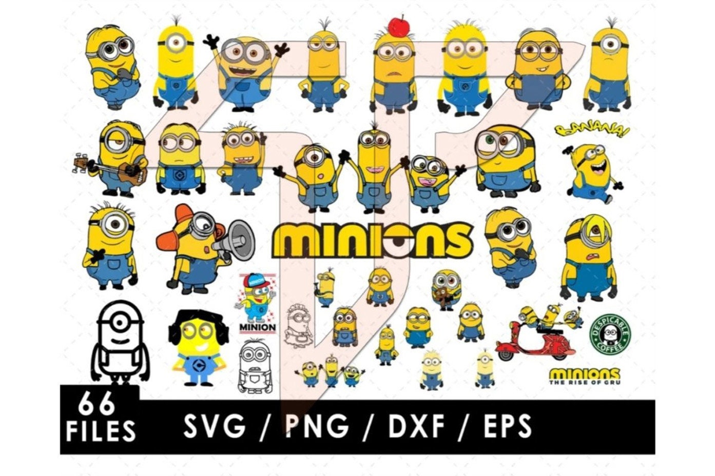Minions Svg Bundle Png Clipart Designs the Rise of Gru Svg - Etsy