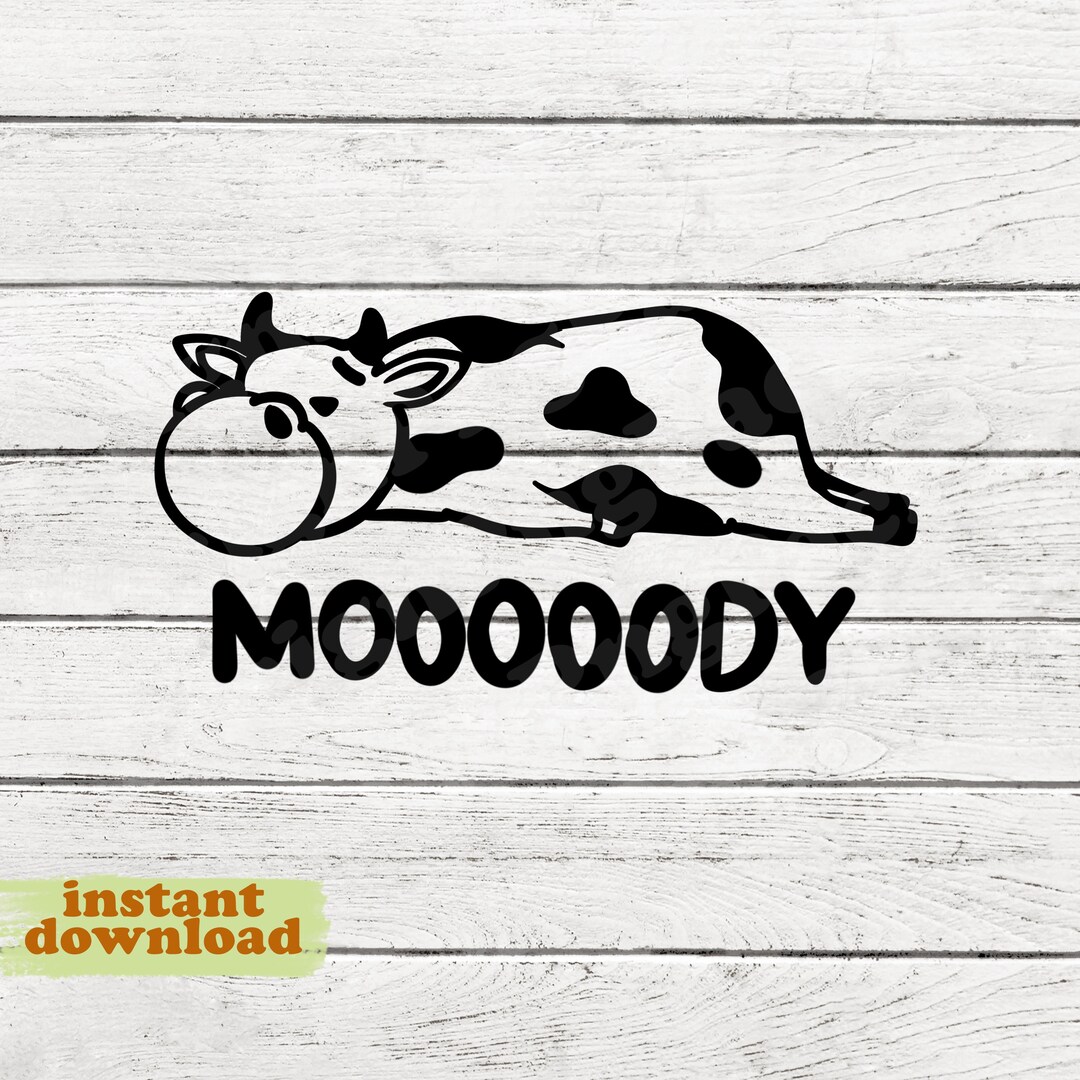 Sleeping Cow Png Cute Cow Png Moooody Design Png Mood Png - Etsy UK