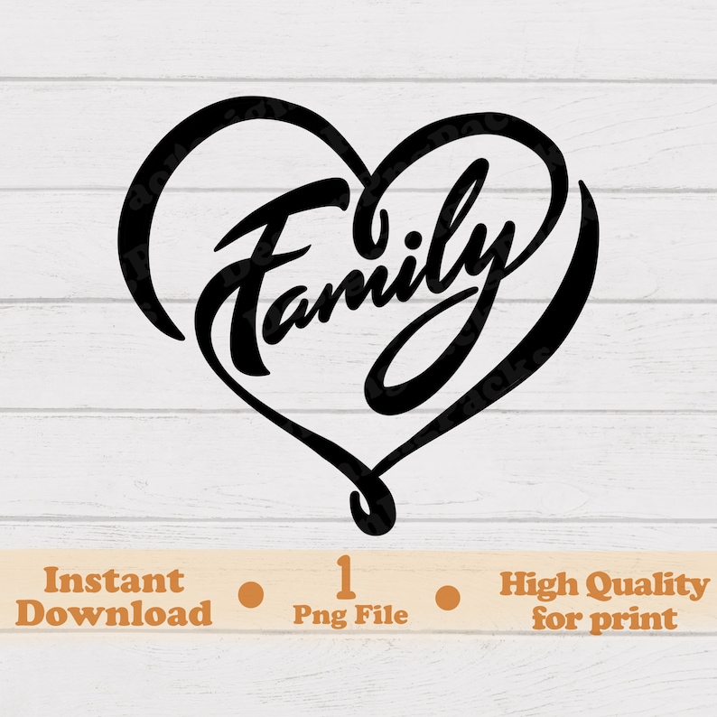 Family Love Png, Heart Png, Ready to Print, Hand Drawn, Digital ...