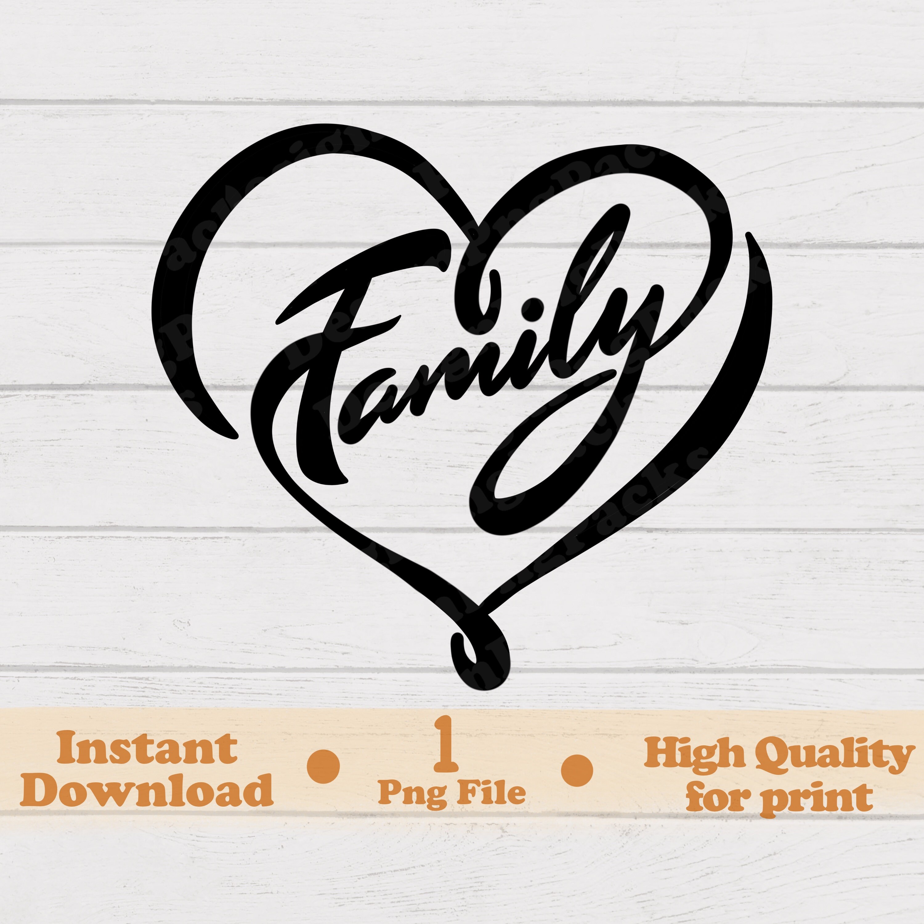 Family Love Png, Heart Png, Ready to Print, Hand Drawn, Digital ...