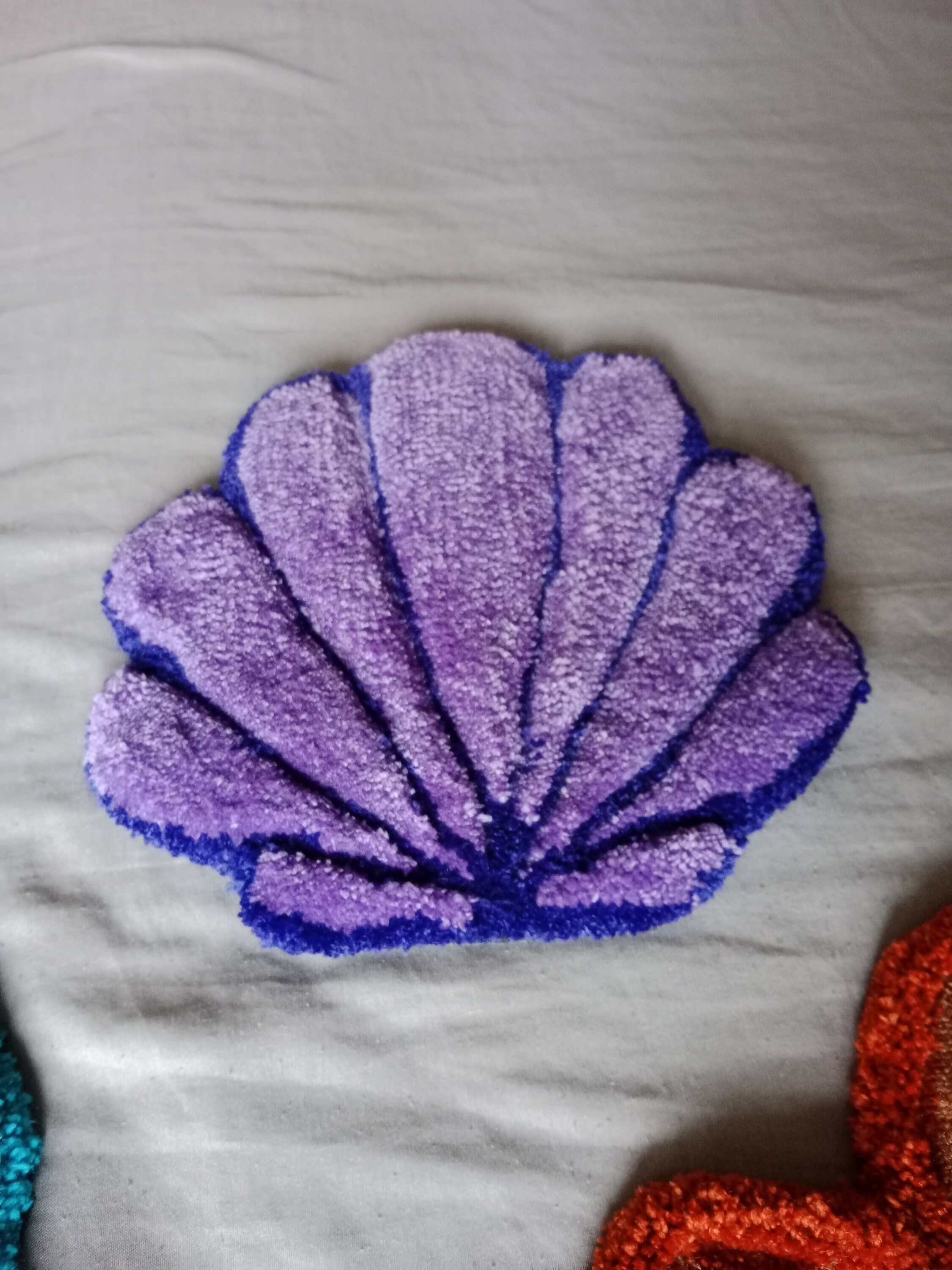 Sea Shell Tufted Rug for Living Room Bedroom Beach House Decor Carpet ...