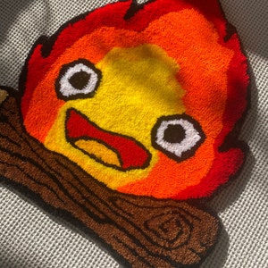 Calcifer Tufted Rug, Anime Tufted Rug, Cute Rug,howl's Moving Castle ...