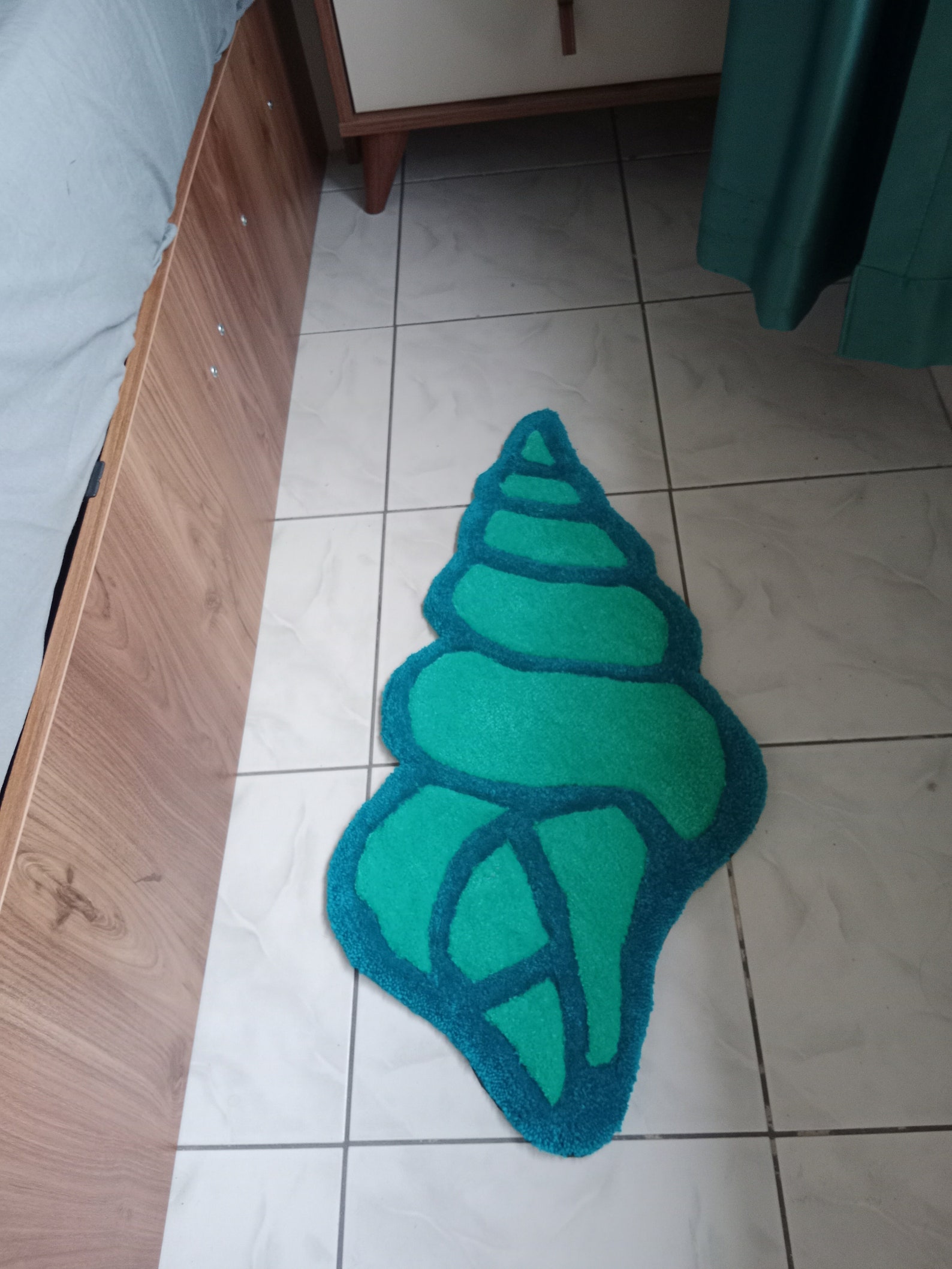 Sea Shell Tufted Rug for Living Room Bedroom Beach House Decor Carpet ...