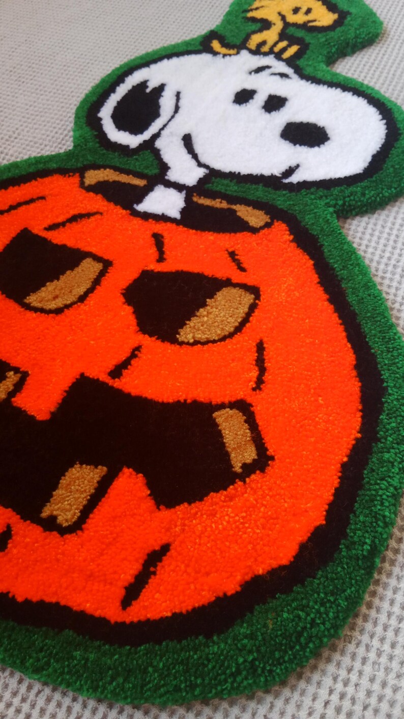 Snoopy Rug, Snoopy Halloween Decor, Pumpkin Snoopy - Etsy