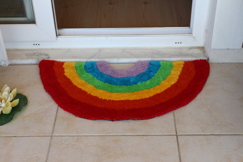 Rainbow Tufted Rug for Living Room Kids - Etsy