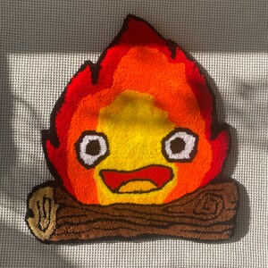 Calcifer Tufted Rug, Anime Tufted Rug, Cute Rug,howl's Moving Castle ...