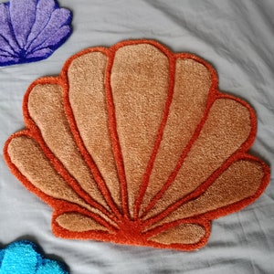 Sea Shell Tufted Rug for Living Room Bedroom Beach House Decor Carpet ...