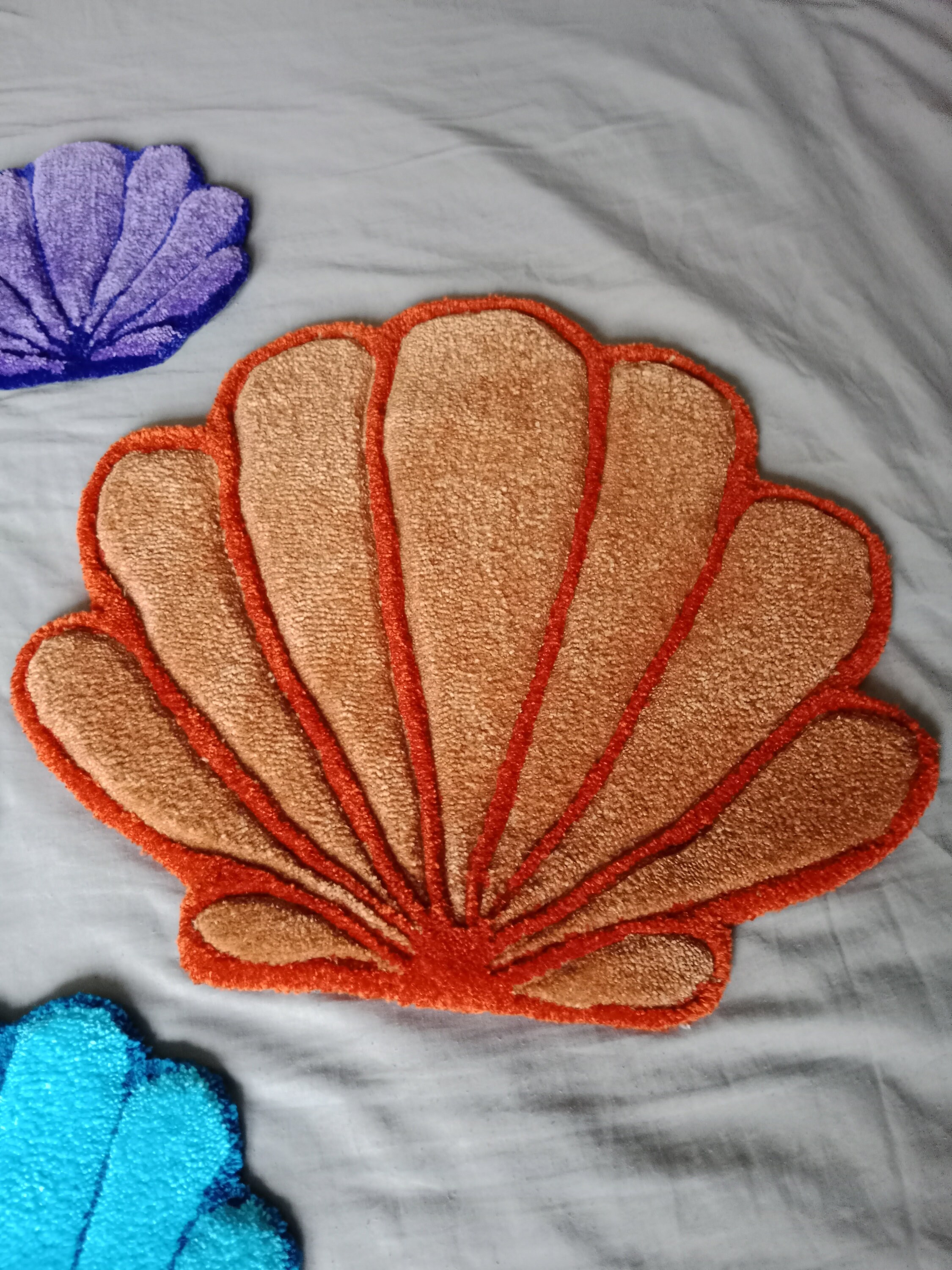 Sea Shell Tufted Rug for Living Room Bedroom Beach House Decor Carpet ...