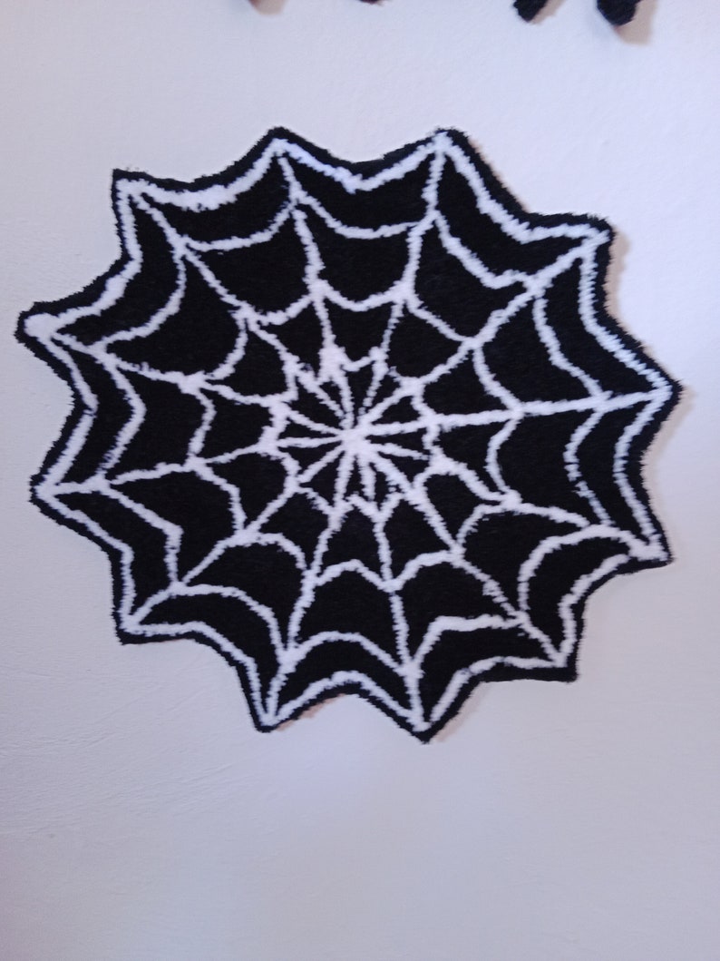 Spider Web Tufted Rug Wall Hanginghandmade Halloween Decor - Etsy