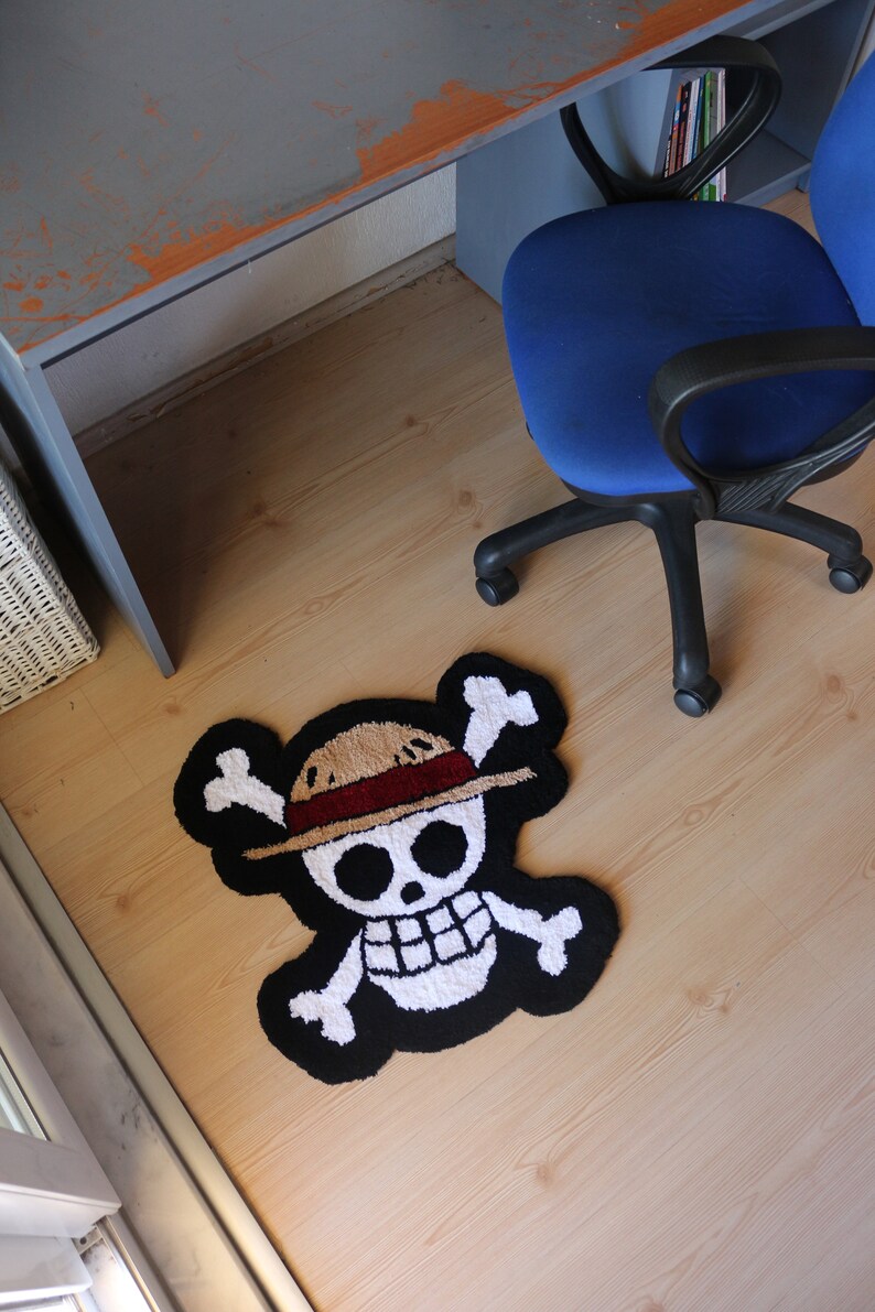 One Piece Anime Tufted Rug, Skeleton Flag One Piece Rug,gift for Him - Etsy