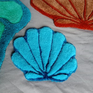 Sea Shell Tufted Rug for Living Room Bedroom Beach House Decor Carpet ...