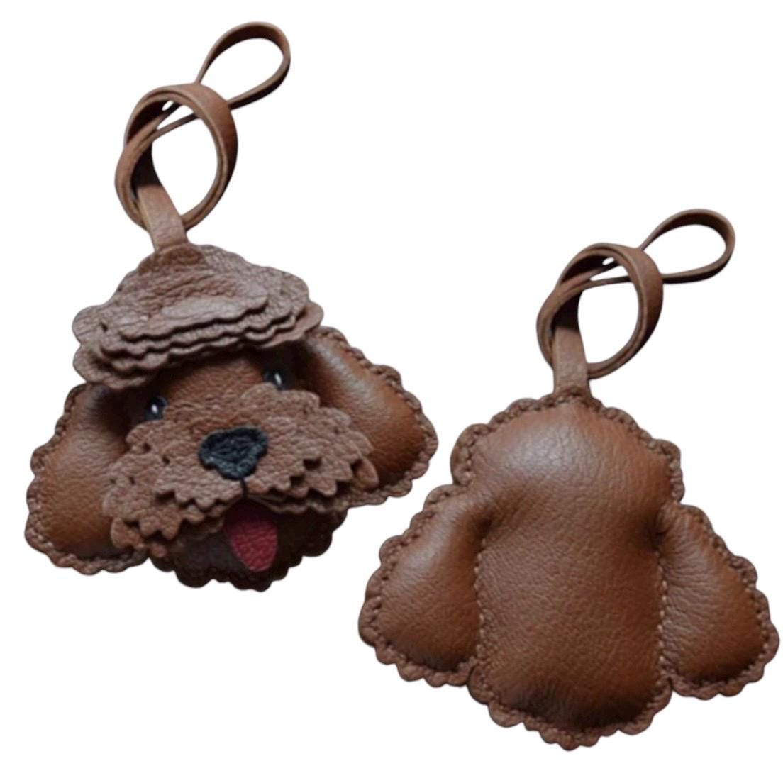 Poodle Bag Charm Leather Handmade Bag Charm Cute Leather Key Chain Bag ...