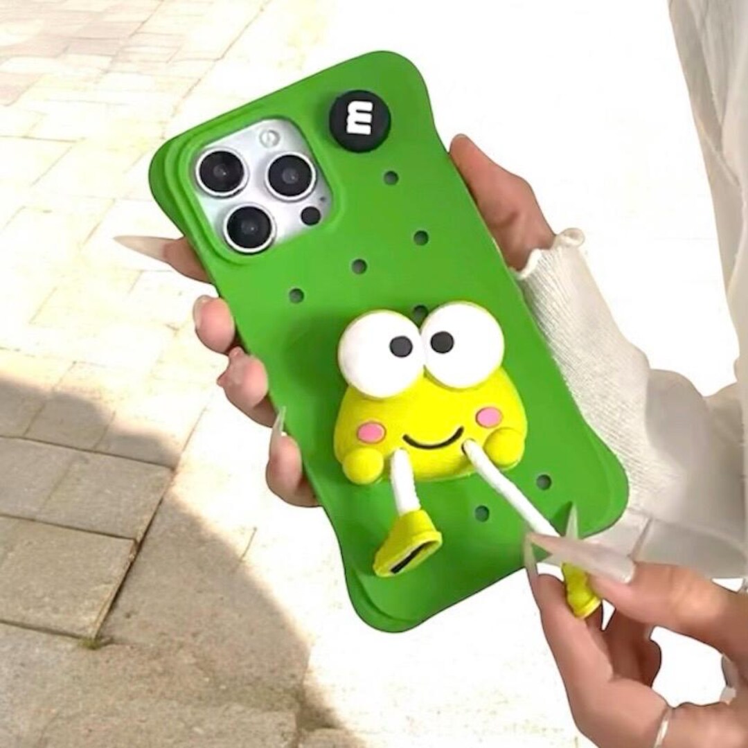 Cute 3D Frog Phone Case – Funny DIY Croc Charm Style for iPhone 14 15 ...