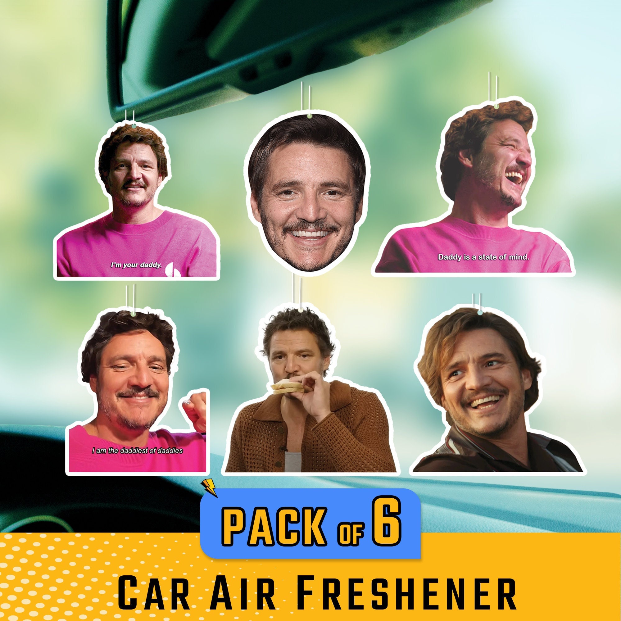 Zaddy Daddy Pedro Pascal Car Air Freshener - Etsy