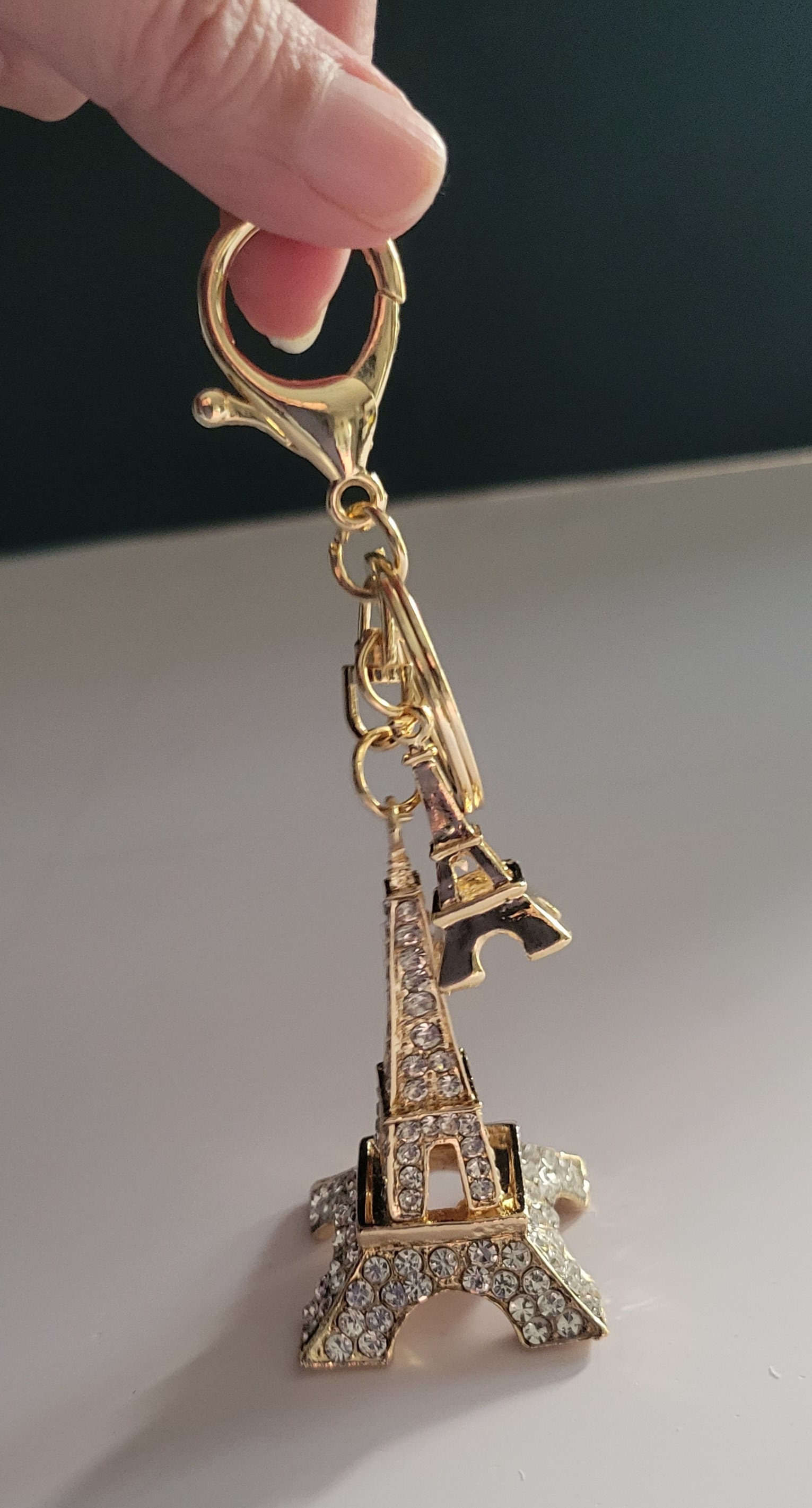 Eiffel Tower Keychain. Shiny Keychain. Big & Small Eiffel Tower. Eiffel ...