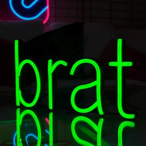 Neon Aesthetic Decor Sign, Charli XCX Brat Album Merch, Y2K Style Room ...