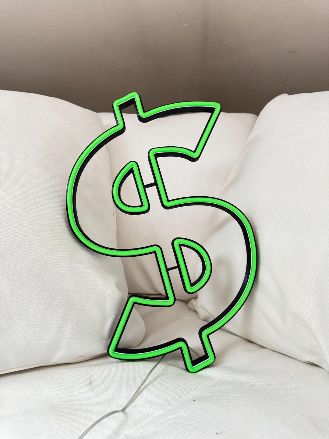 Money Neon Sign - LED Dollar Sign Light - Motivational Wall Decor for ...