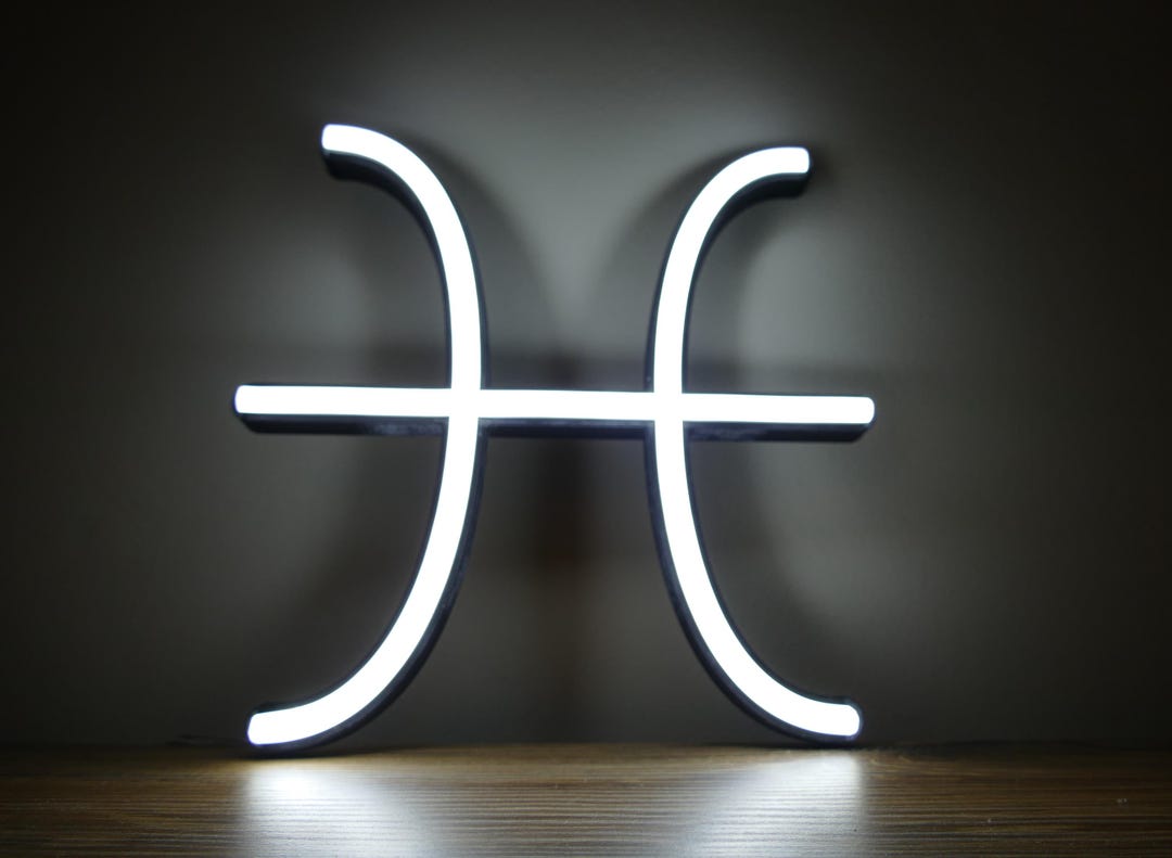 Pisces Neon LED Sign - 3D Printed Neon Wall Art - Astrology Gifts ...