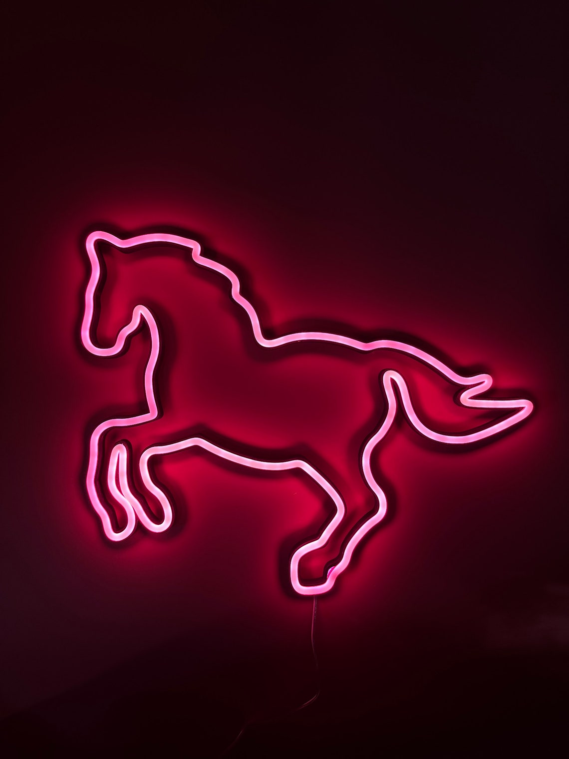 Horse Neon LED Sign Equestrian Wall Art Decor Custom LED Sign for Horse ...