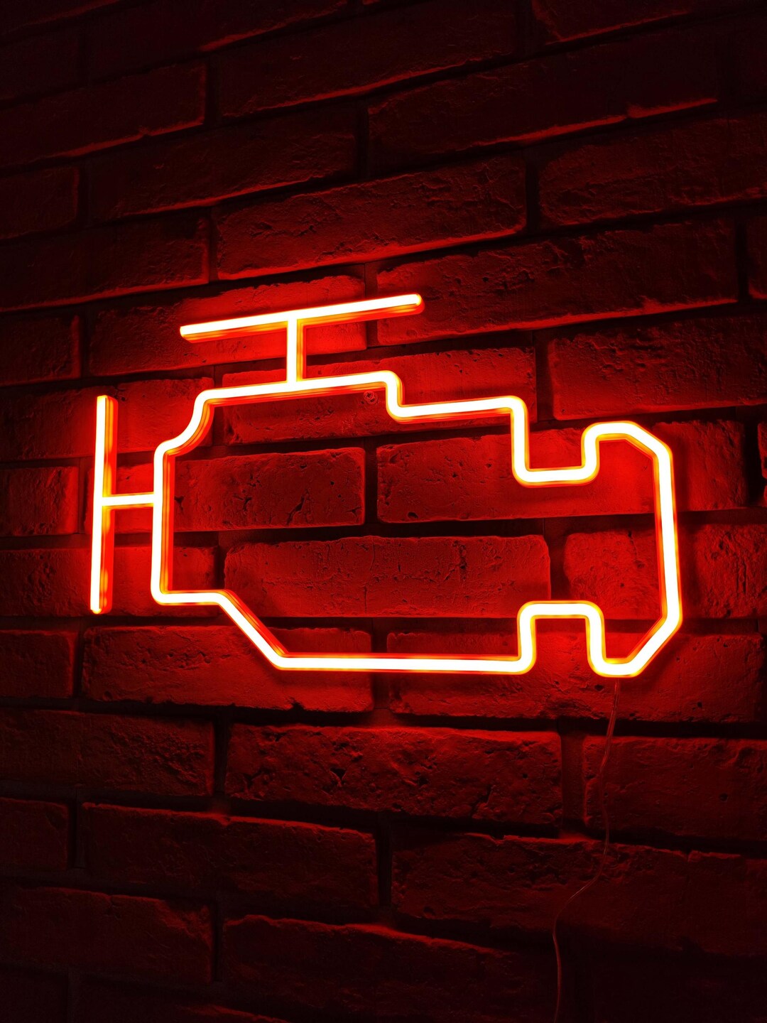 Check Engine Neon LED Sign Automotive Wall Art Decor Custom LED Sign ...