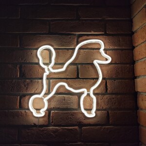 Poodle LED Neon Sign, Custom Dog Pet Wall Art Decor, RGB 11 Colors ...