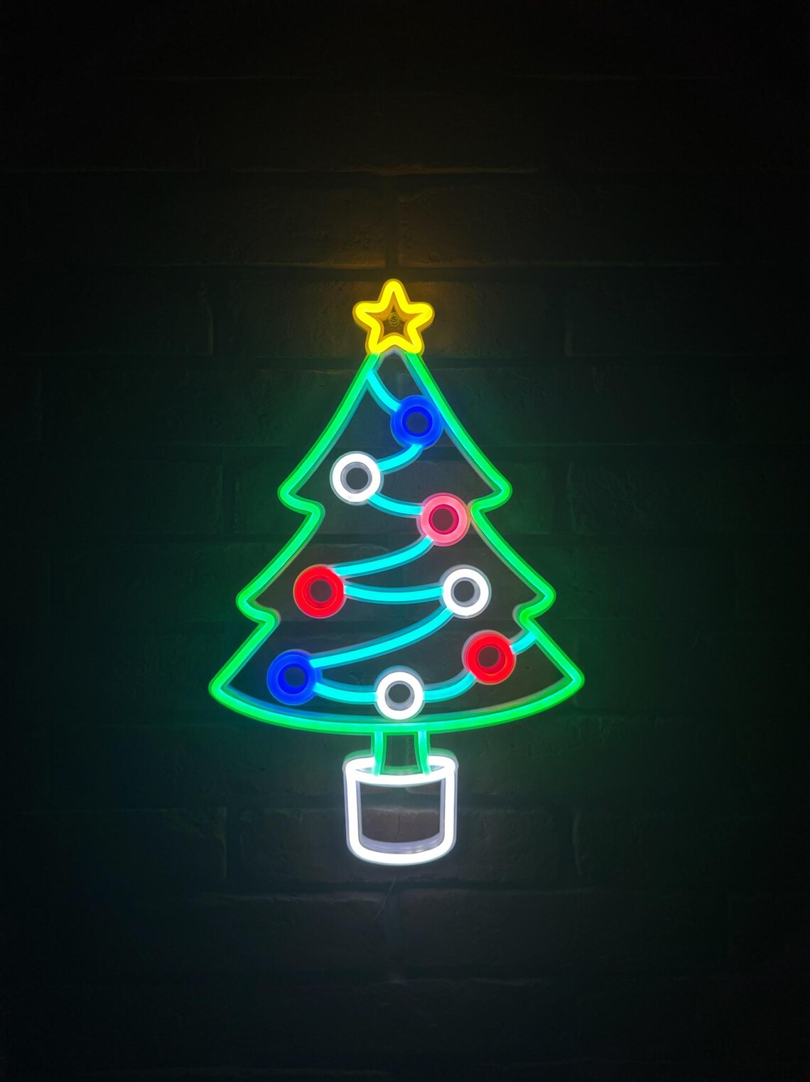 LED Neon Christmas Tree, Christmas Light Signs, Festive Holiday Wall ...