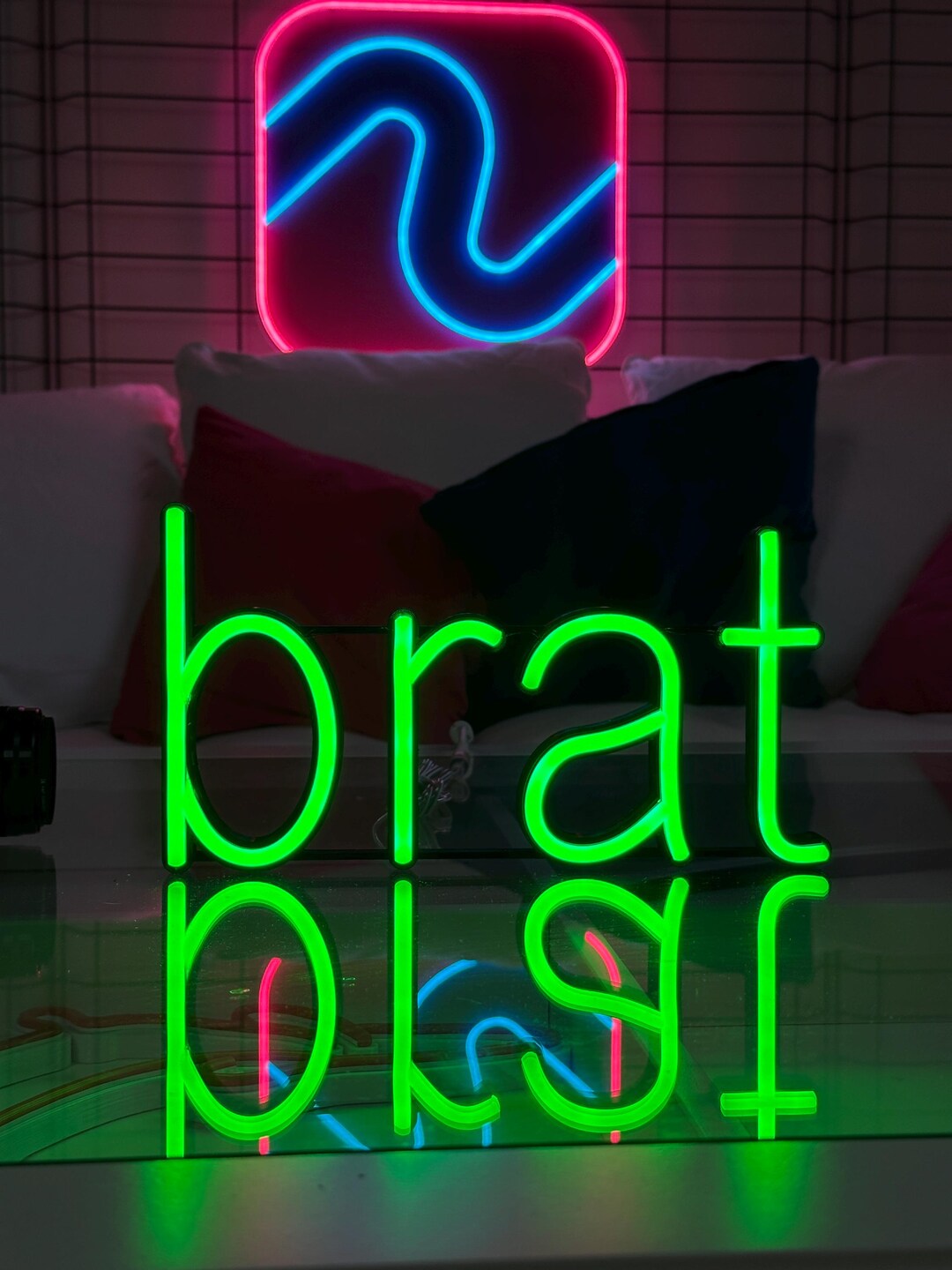 Neon Aesthetic Decor Sign, Charli XCX Brat Album Merch, Y2K Style Room ...