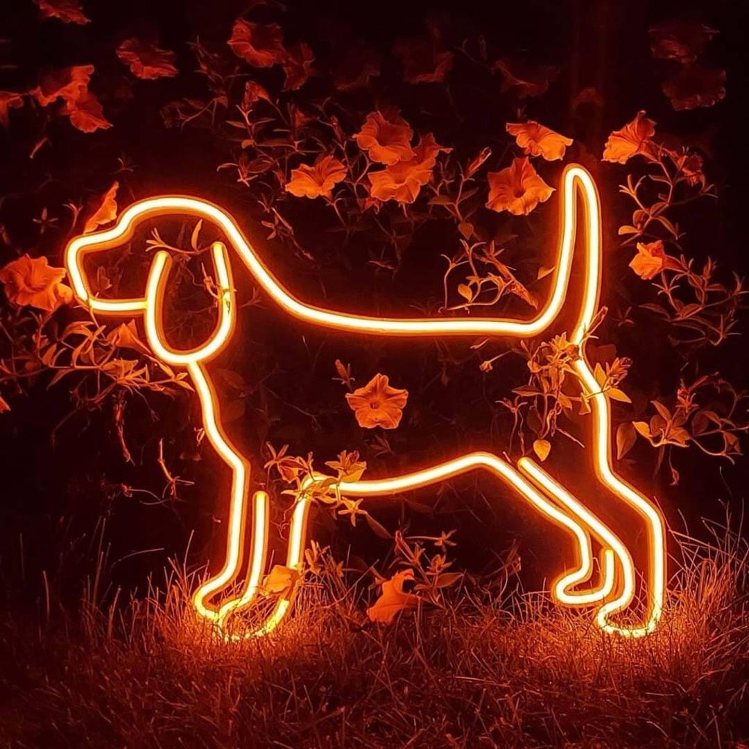 Custom Neon Sign, Dog Beagle LED Art, Pet Wall Decor, Gift for Dog ...