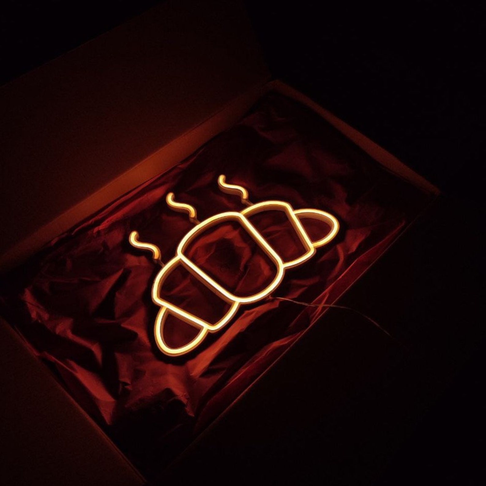 Croissant Neon LED Sign Bakery Cafe Decor French Pastry Wall Art ...