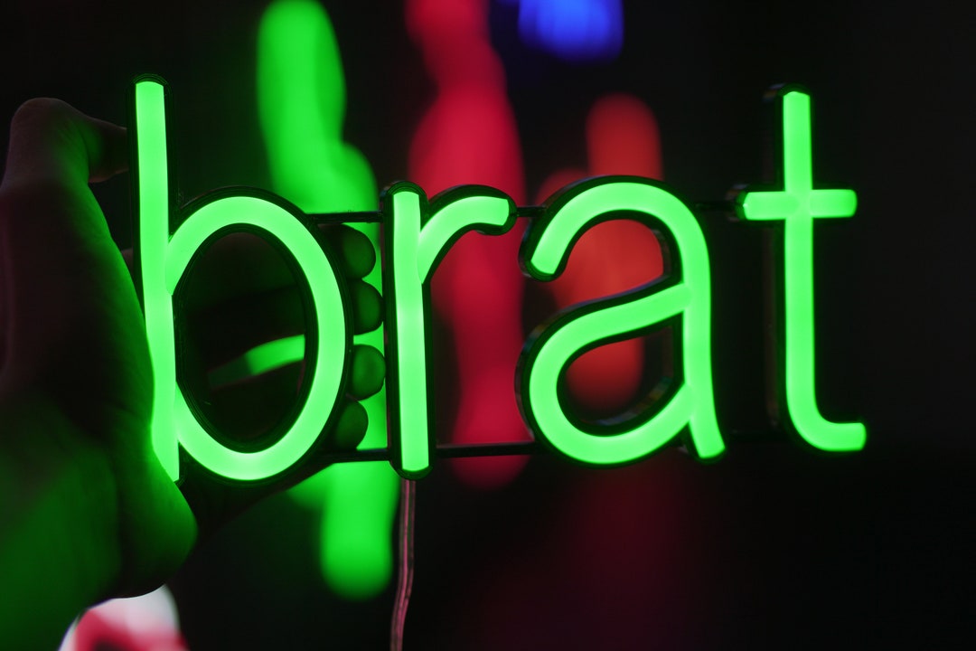 Brat Neon LED Sign | Charlie XCX Brat Neon Sign | Brat Font Light ...