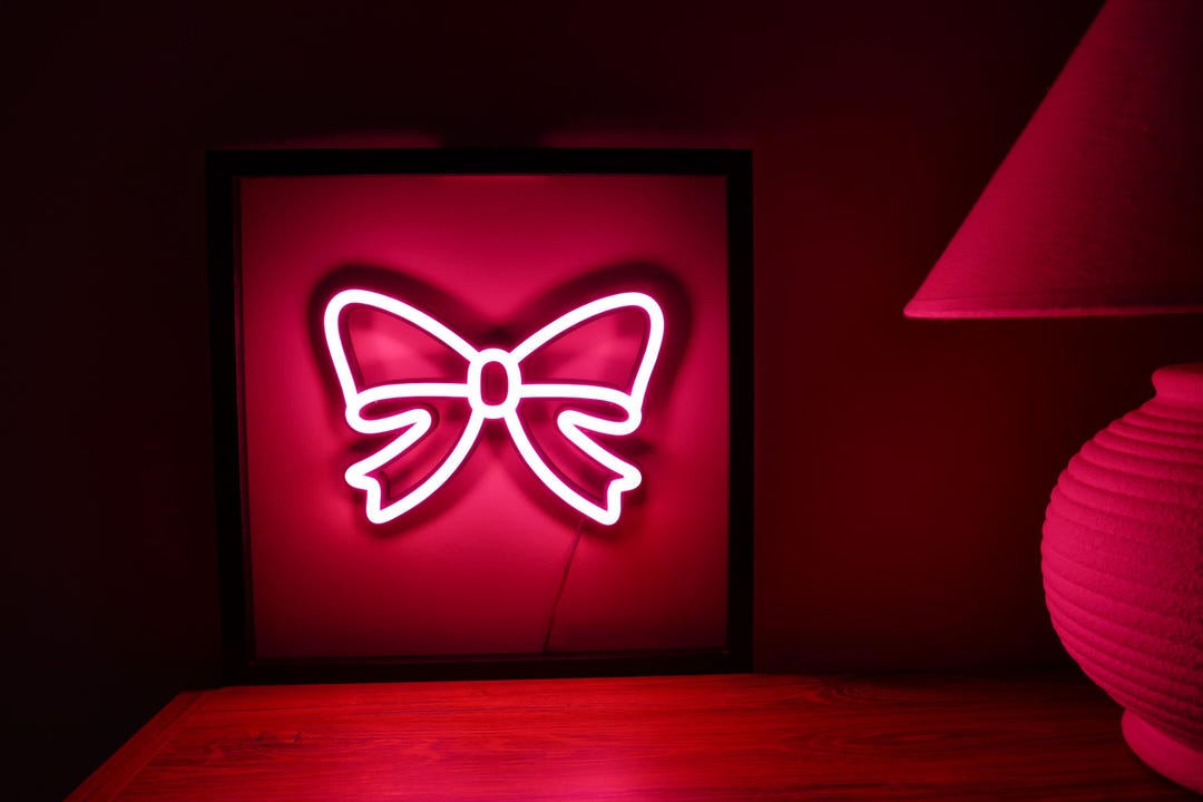 LED Neon Ribbon Bow – Unique Wall Decor Ribbon Shape for Bedrooms ...