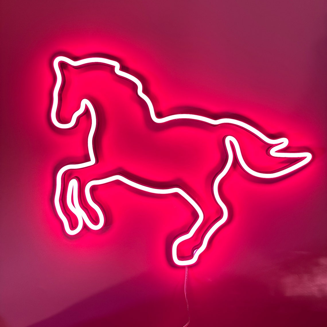 Horse Neon LED Sign Equestrian Wall Art Decor Custom LED Sign for Horse ...