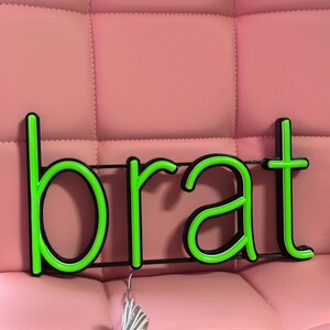 Neon Aesthetic Decor Sign, Charli XCX Brat Album Merch, Y2K Style Room ...