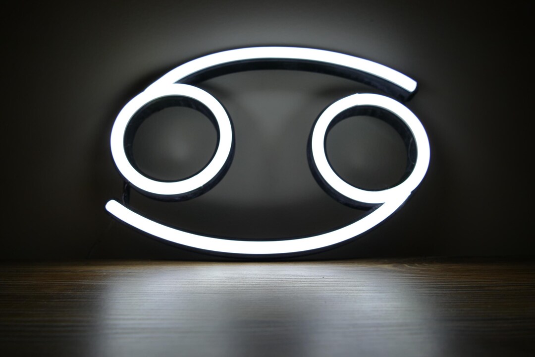 Cancer Neon LED Light, Zodiac Wall Art, 3D Printed Star Sign Decor ...