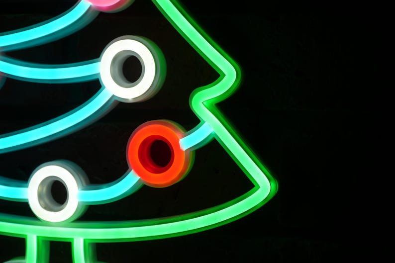 LED Neon Christmas Tree, Christmas Light Signs, Festive Holiday Wall ...