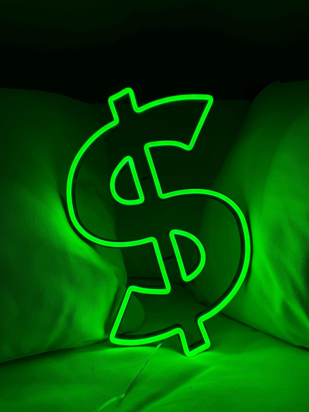 Dollar Neon Sign LED Light - Motivational Wall Art for Business Office ...