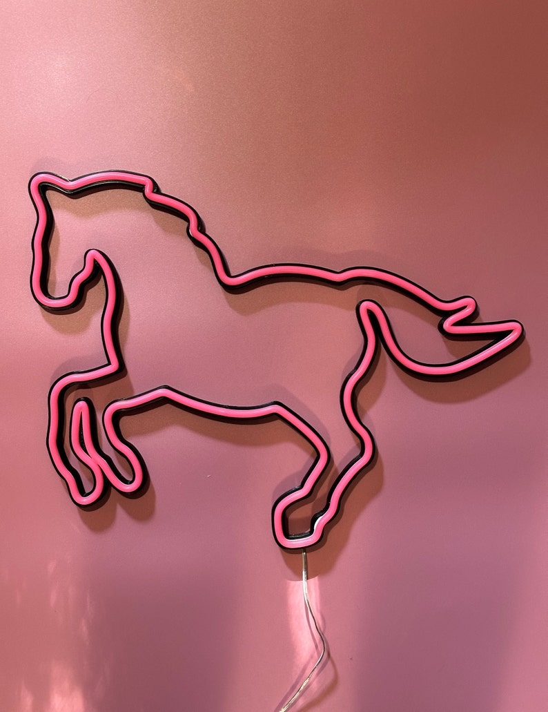 Horse Neon LED Sign Equestrian Wall Art Decor Custom LED Sign for Horse ...